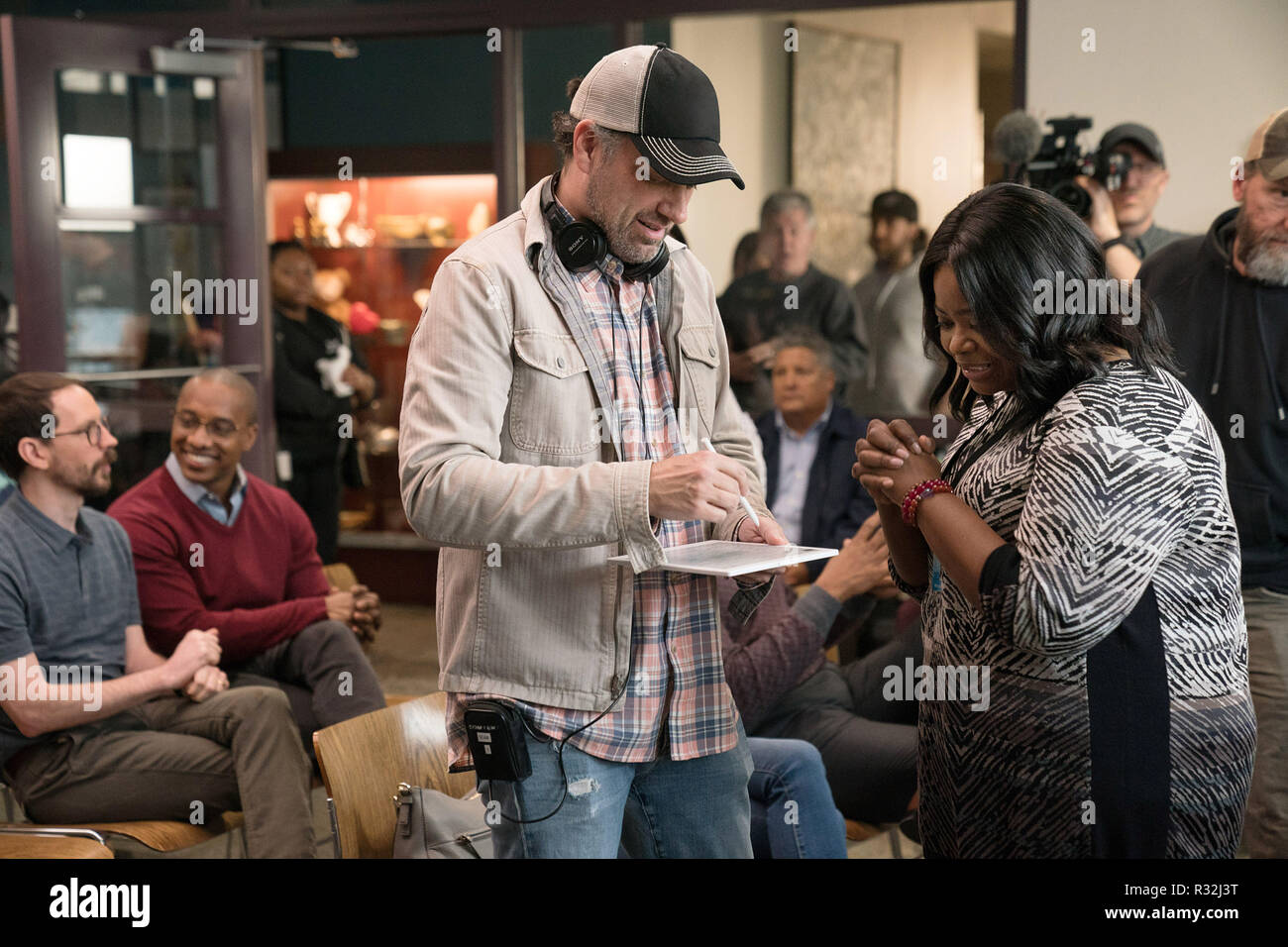 INSTANT FAMILY, from left: director Sean Anders, Octavia Spencer, on set, 2018. ph: Hopper Stone ...
