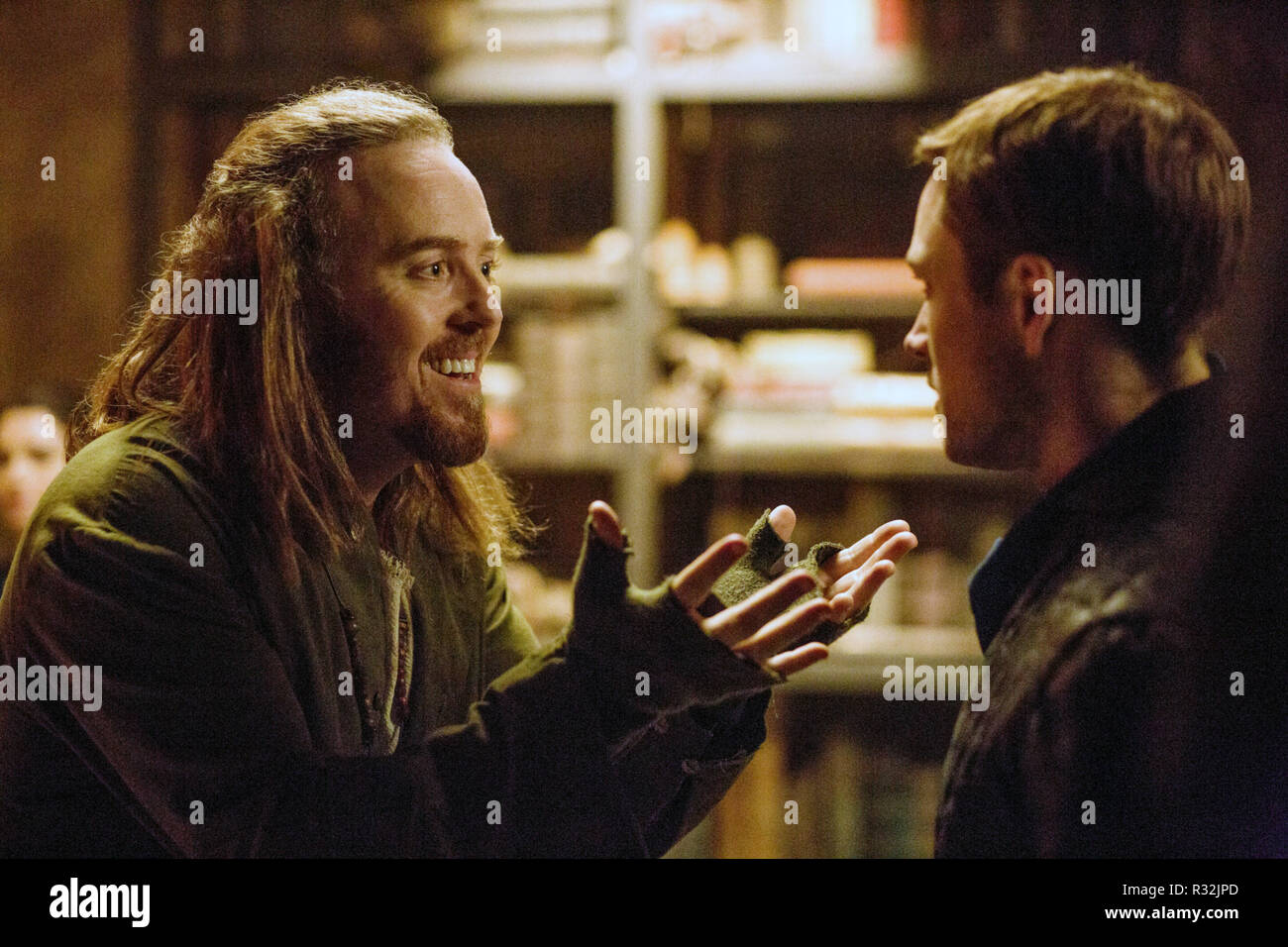 ROBIN HOOD, from left: Tim Minchin as Friar Tuck, Taron Egerton as ...