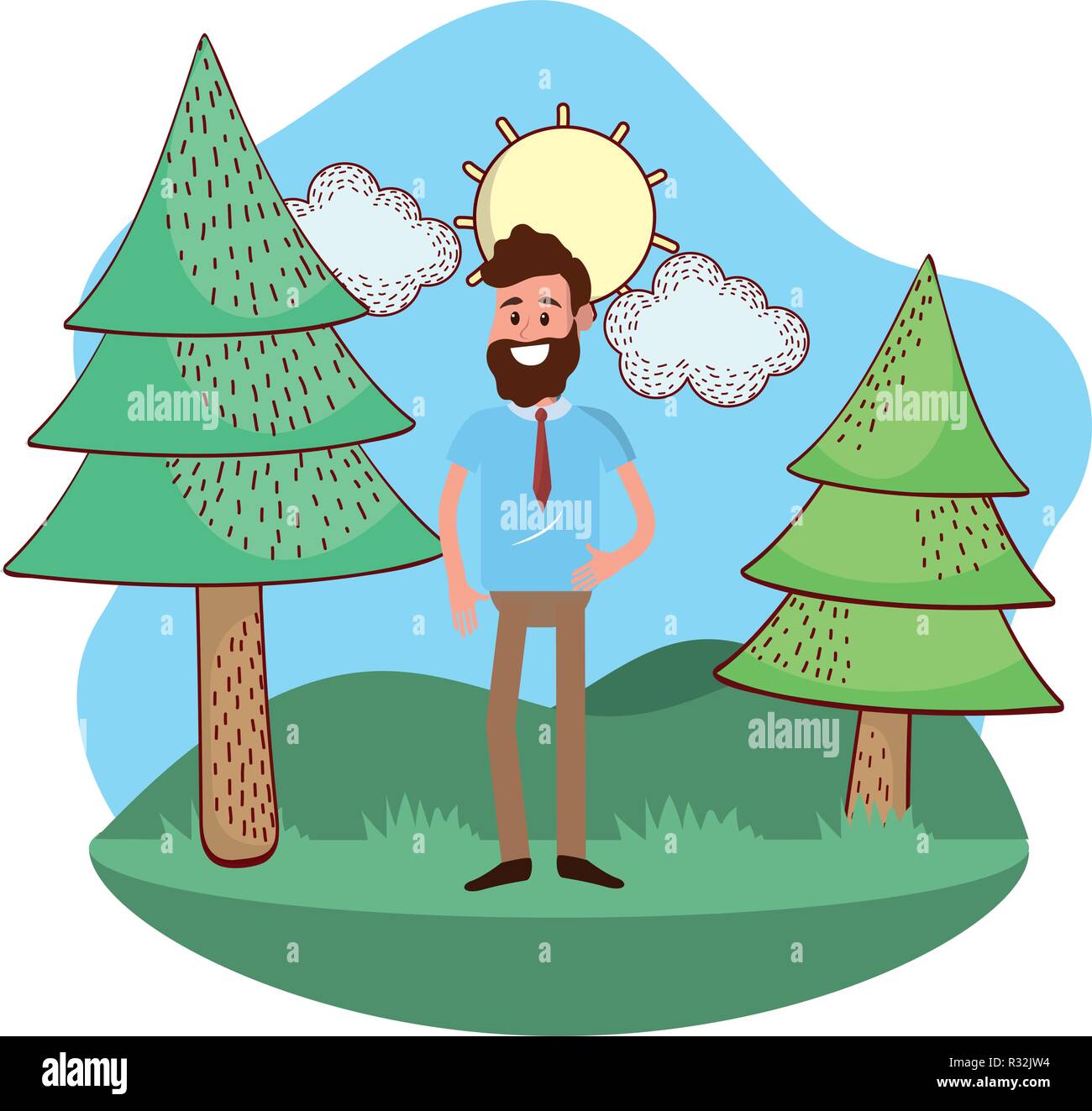 Cartoon man design, Boy male avatar person and human theme Vector ...