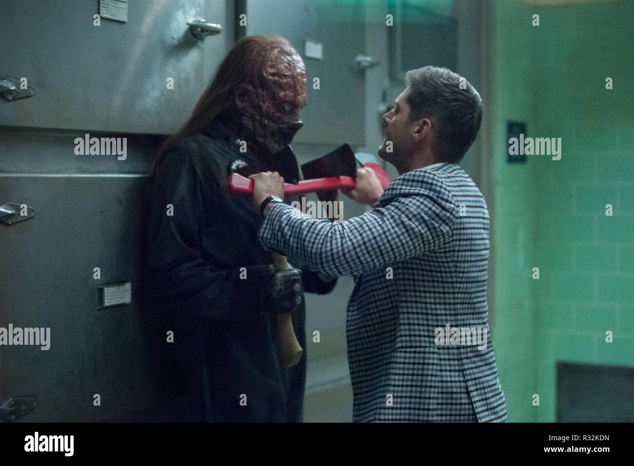 SUPERNATURAL, from left: Barry Nerling (as Hatchet Man), Jensen Ackles ...