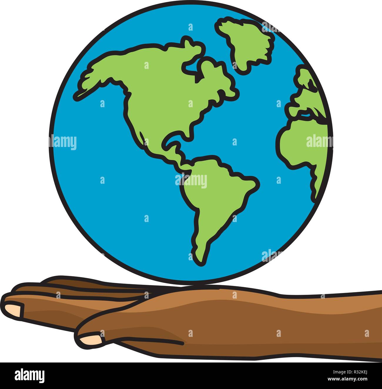 planet over hand design, Concept of continent earth world ocean sea and ...