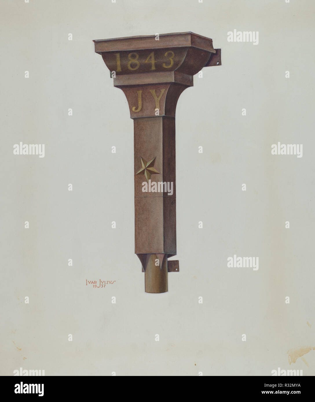 Conductor Head. Dated: 1937. Dimensions: overall: 47.7 x 39.8 cm (18 3/ ...