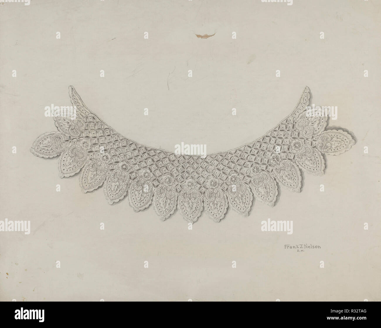 Lace Collar. Dated: c. 1938. Dimensions: overall: 35.5 x 44.1 cm (14 x ...