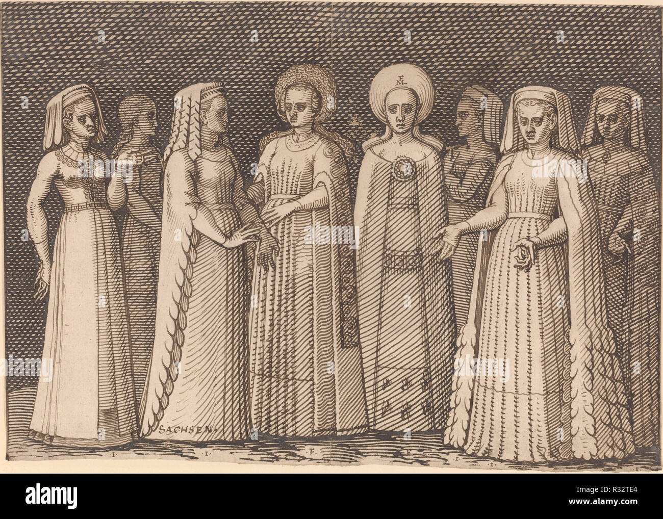 Eight Ladies in Ancient Costumes. Dated: 1567/1573. Dimensions: overall ...