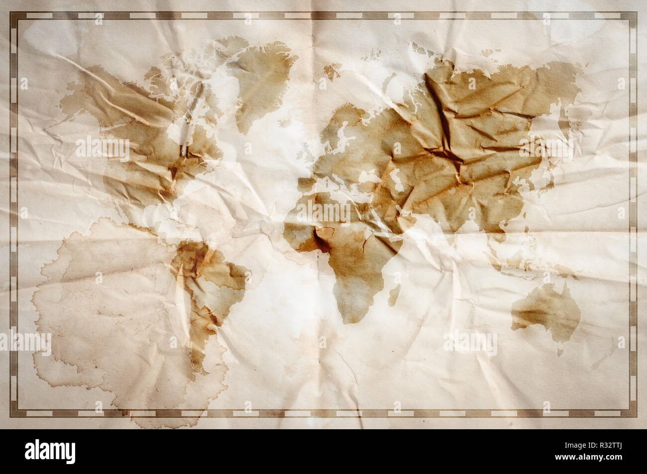 Aged world map hi-res stock photography and images - Alamy