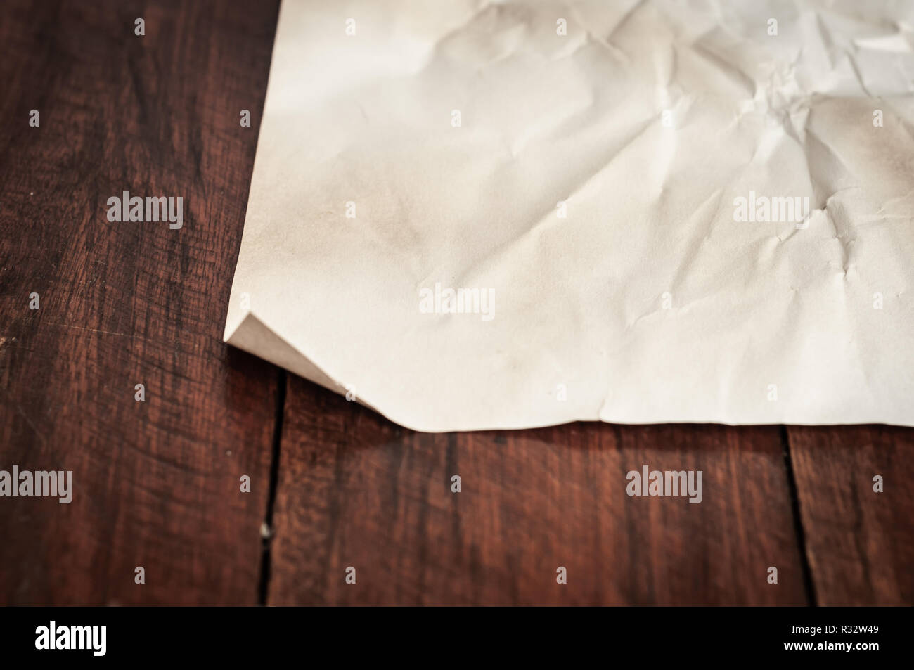 Background texture of crumpled aged paper with spot and stain Stock ...