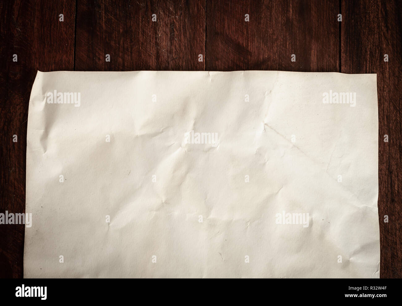 Background texture of crumpled aged paper with spot and stain Stock ...