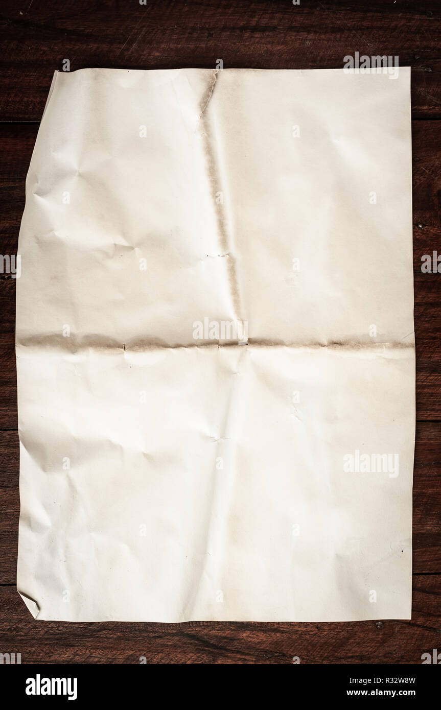 Background texture of crumpled aged paper with spot and stain Stock ...