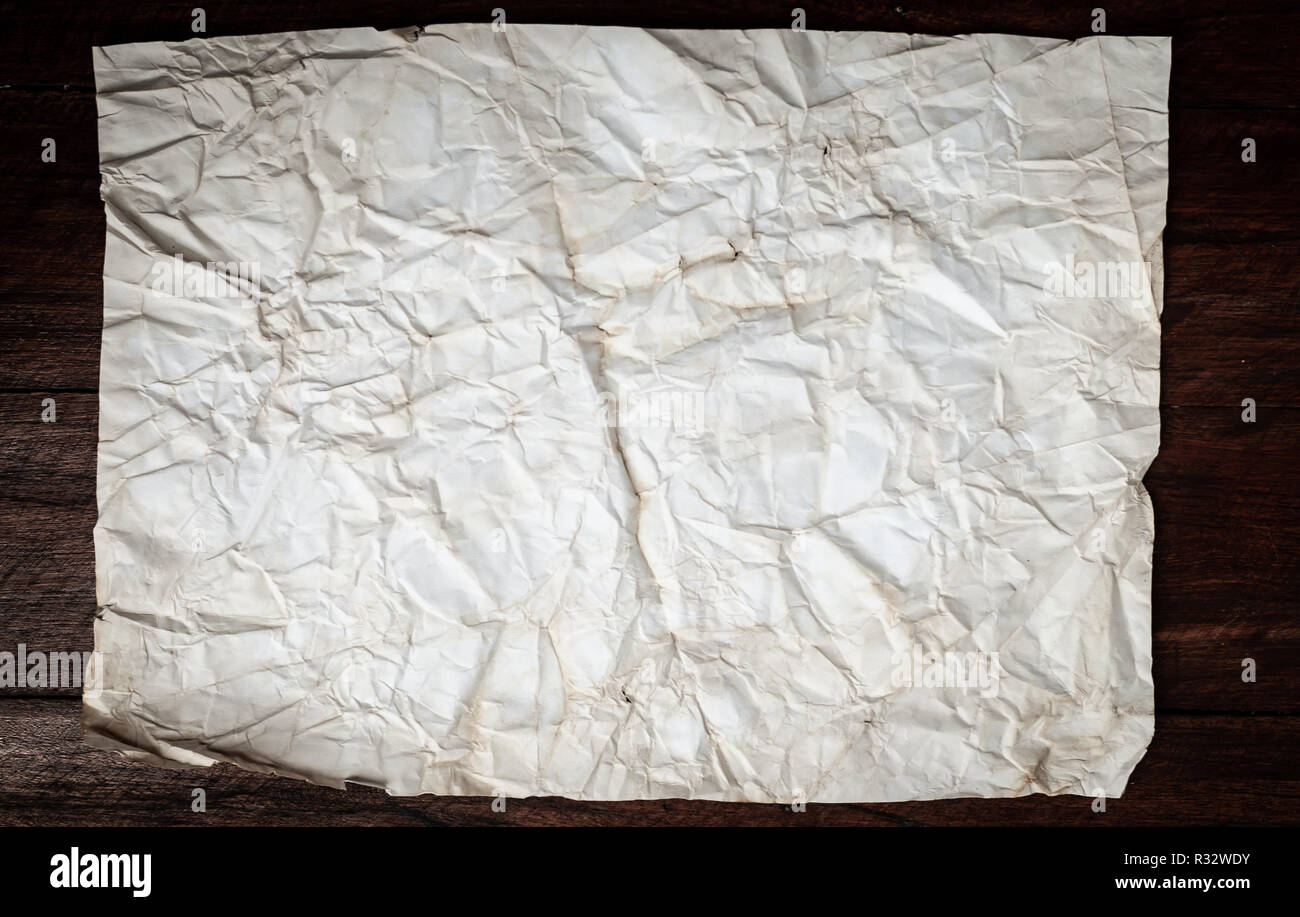 Background texture of crumpled aged paper with spot and stain Stock ...