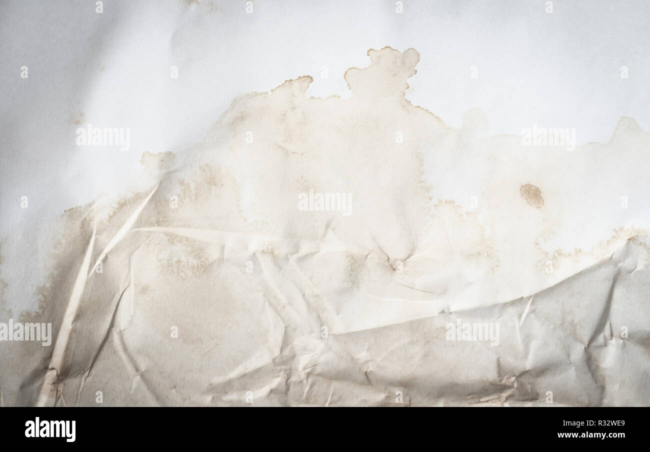 Background texture of crumpled aged paper with spot and stain Stock ...
