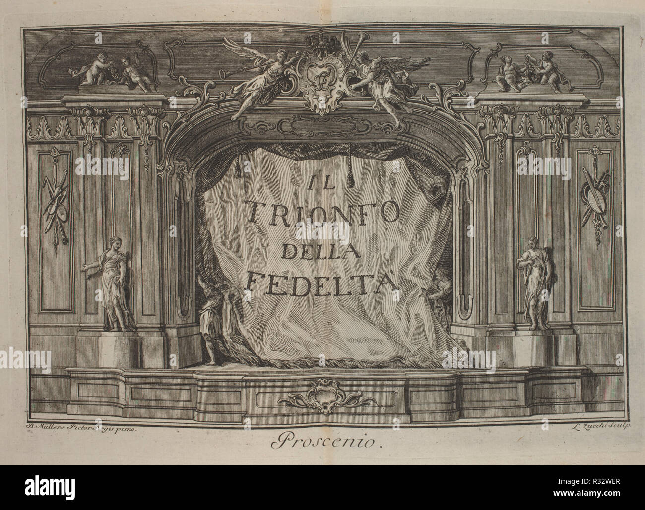 Bound volume with 1 engraved double title page hi-res stock photography ...