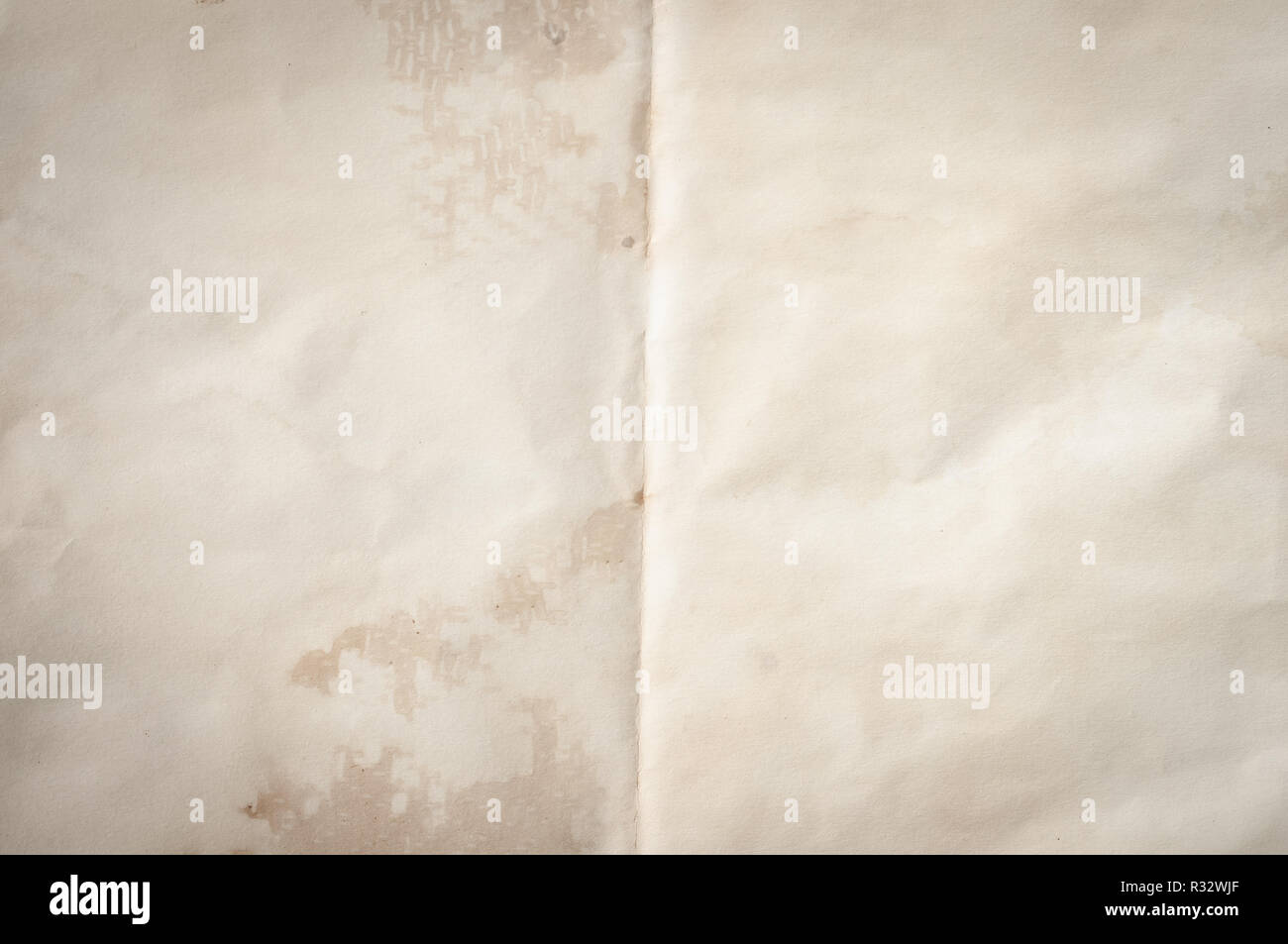 Background texture of crumpled aged paper with spot and stain Stock ...