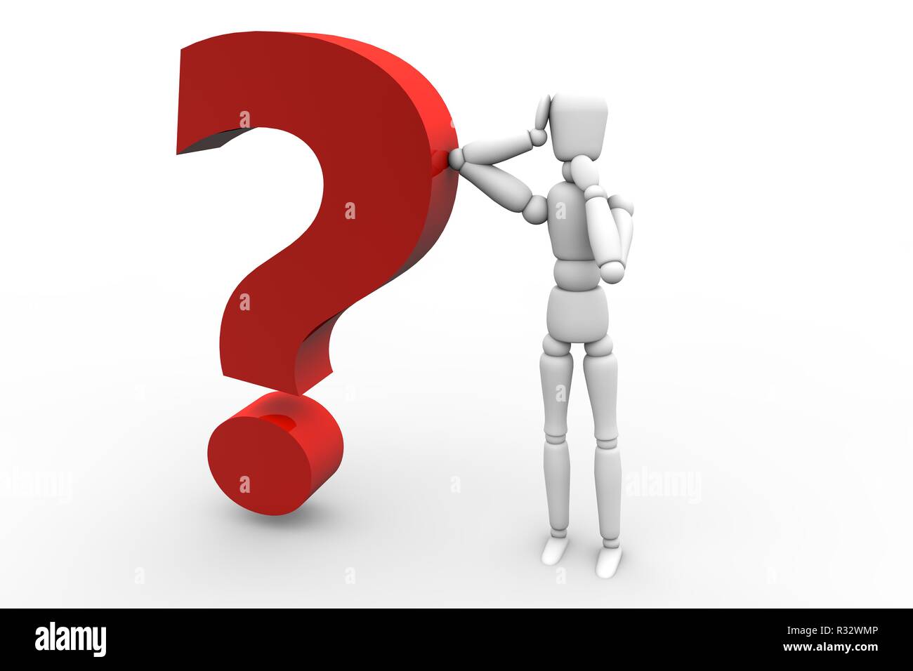 figure with question mark Stock Photo - Alamy