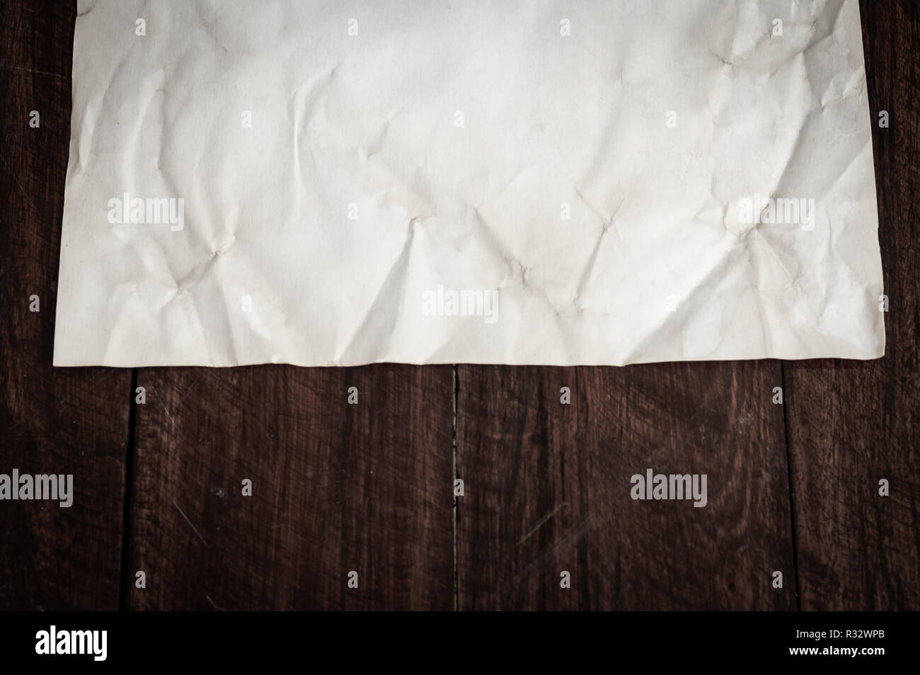 Background texture of crumpled aged paper with spot and stain Stock ...