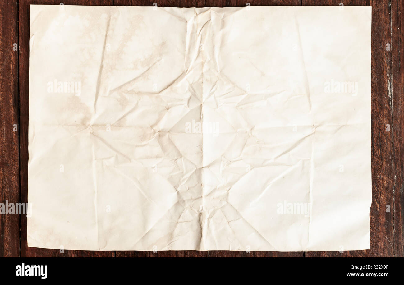 Background texture of crumpled aged paper with spot and stain Stock ...