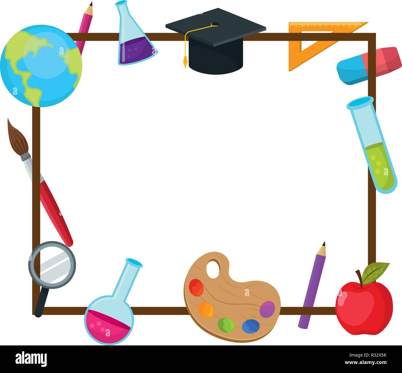 study elements cartoon vector illustration graphic design Stock Vector ...