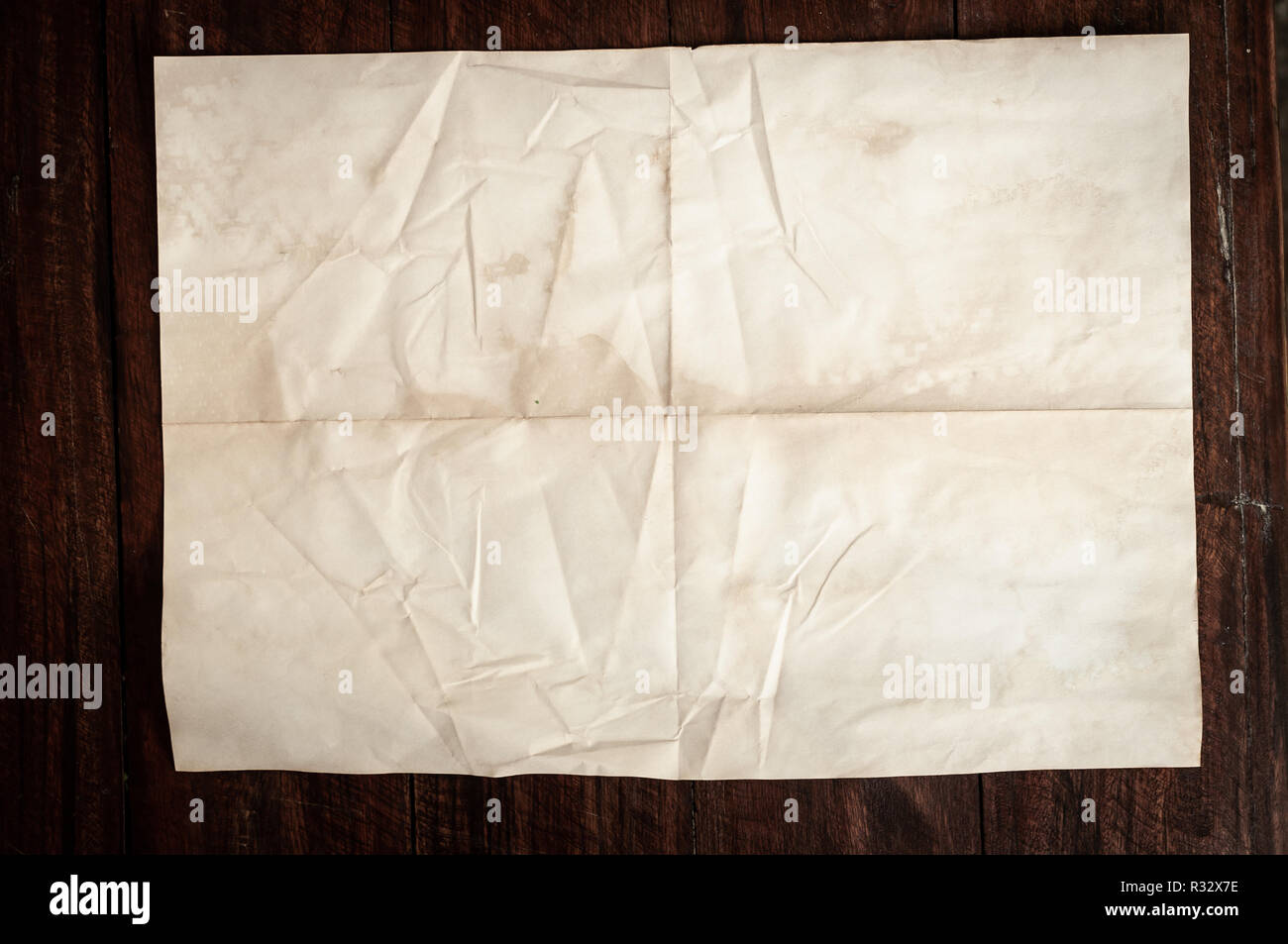 Background texture of crumpled aged paper with spot and stain Stock ...