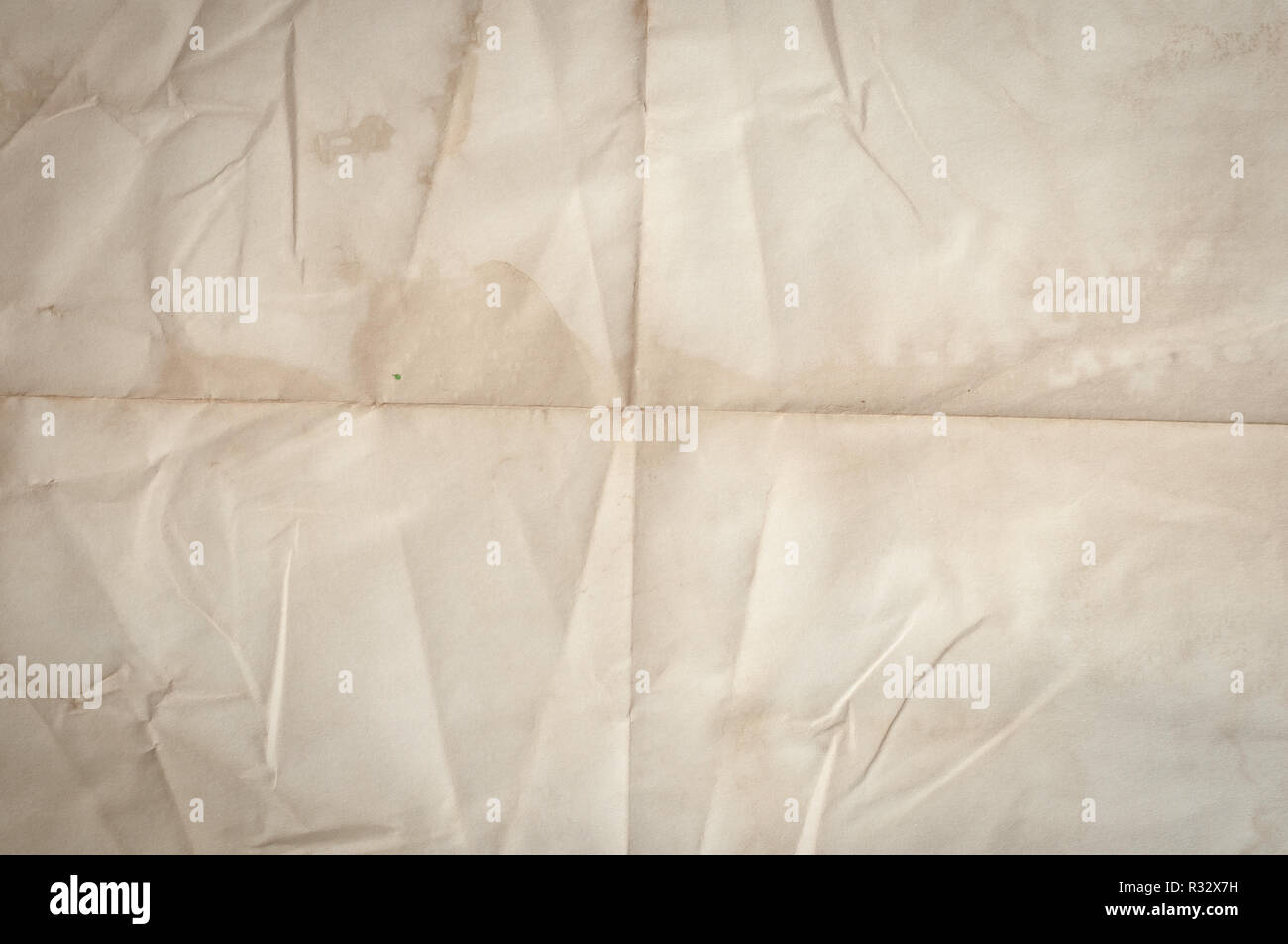 Background texture of crumpled aged paper with spot and stain Stock ...