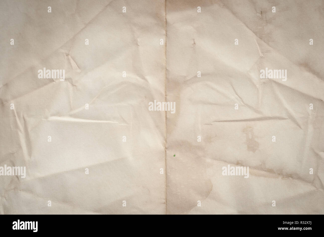 Background texture of crumpled aged paper with spot and stain Stock ...