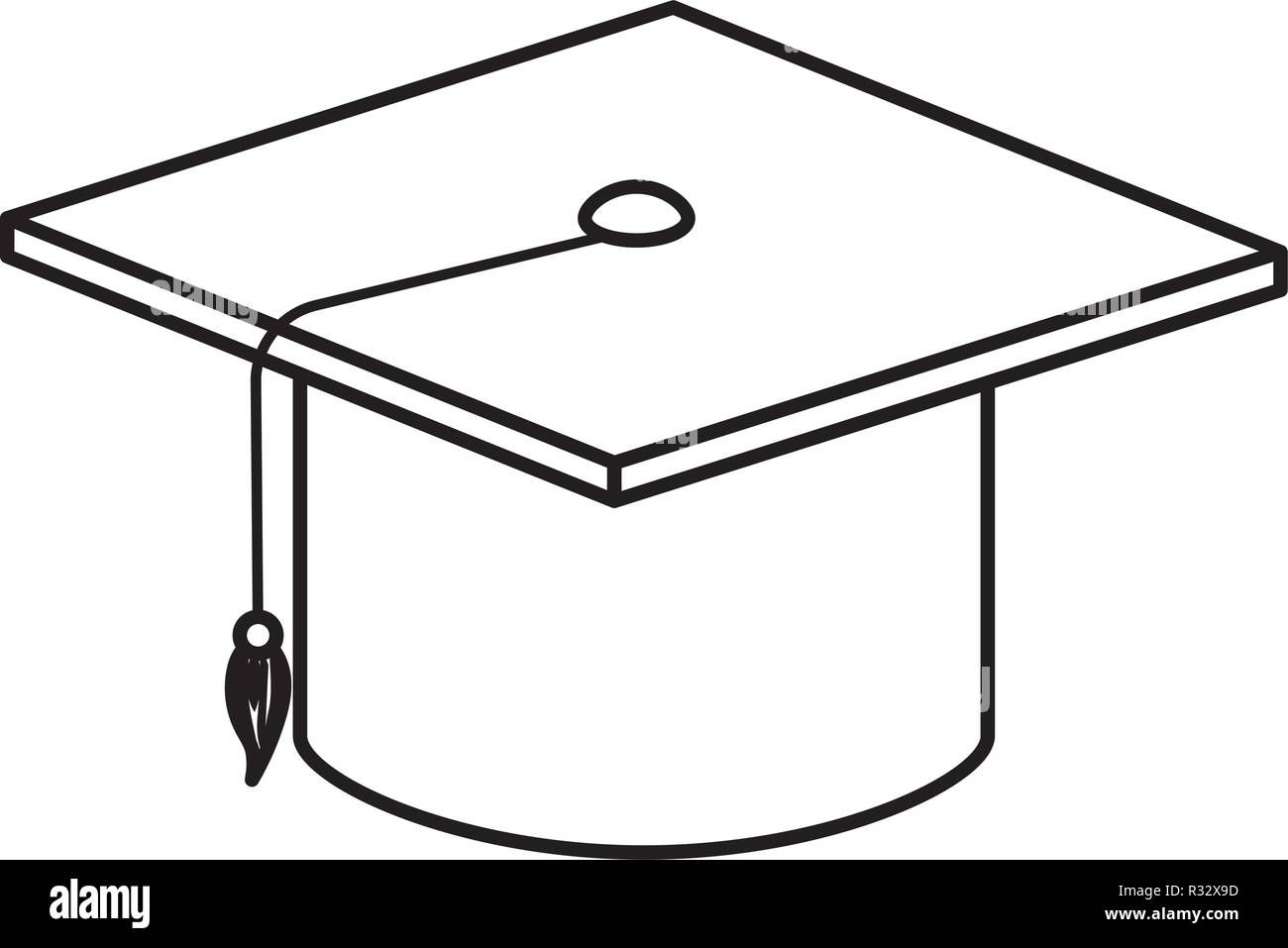 school graduation cap cartoon vector illustration graphic design Stock ...