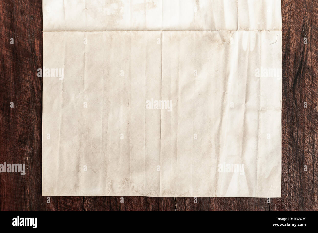 Background texture of crumpled aged paper with spot and stain Stock ...
