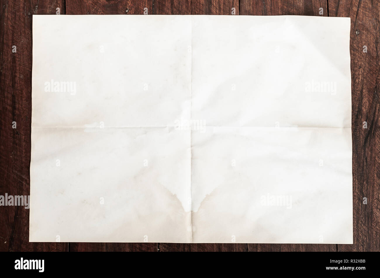Background texture of crumpled aged paper with spot and stain Stock ...