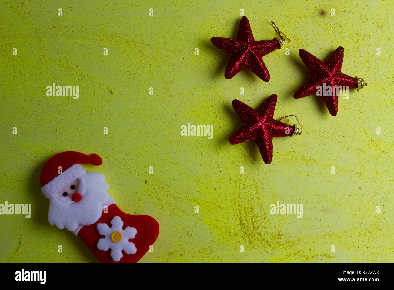 christmas still lifes with santa claus and other christmas ornaments ...