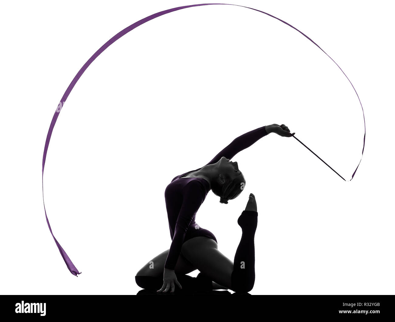 Rhythmic gymnastics silhouette hi-res stock photography and images - Alamy