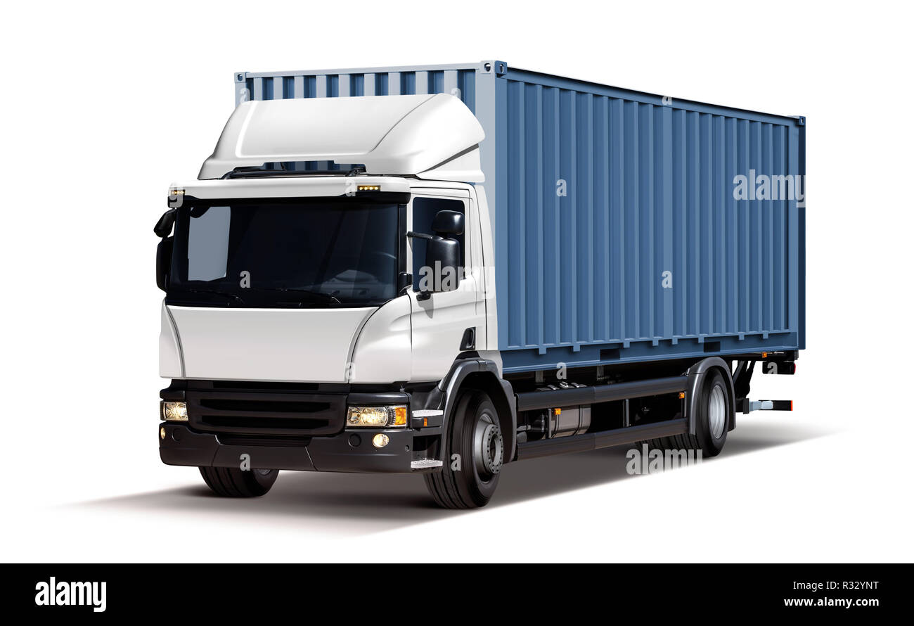 Shipping Container On Lorry Stock Photos & Shipping Container On Lorry ...