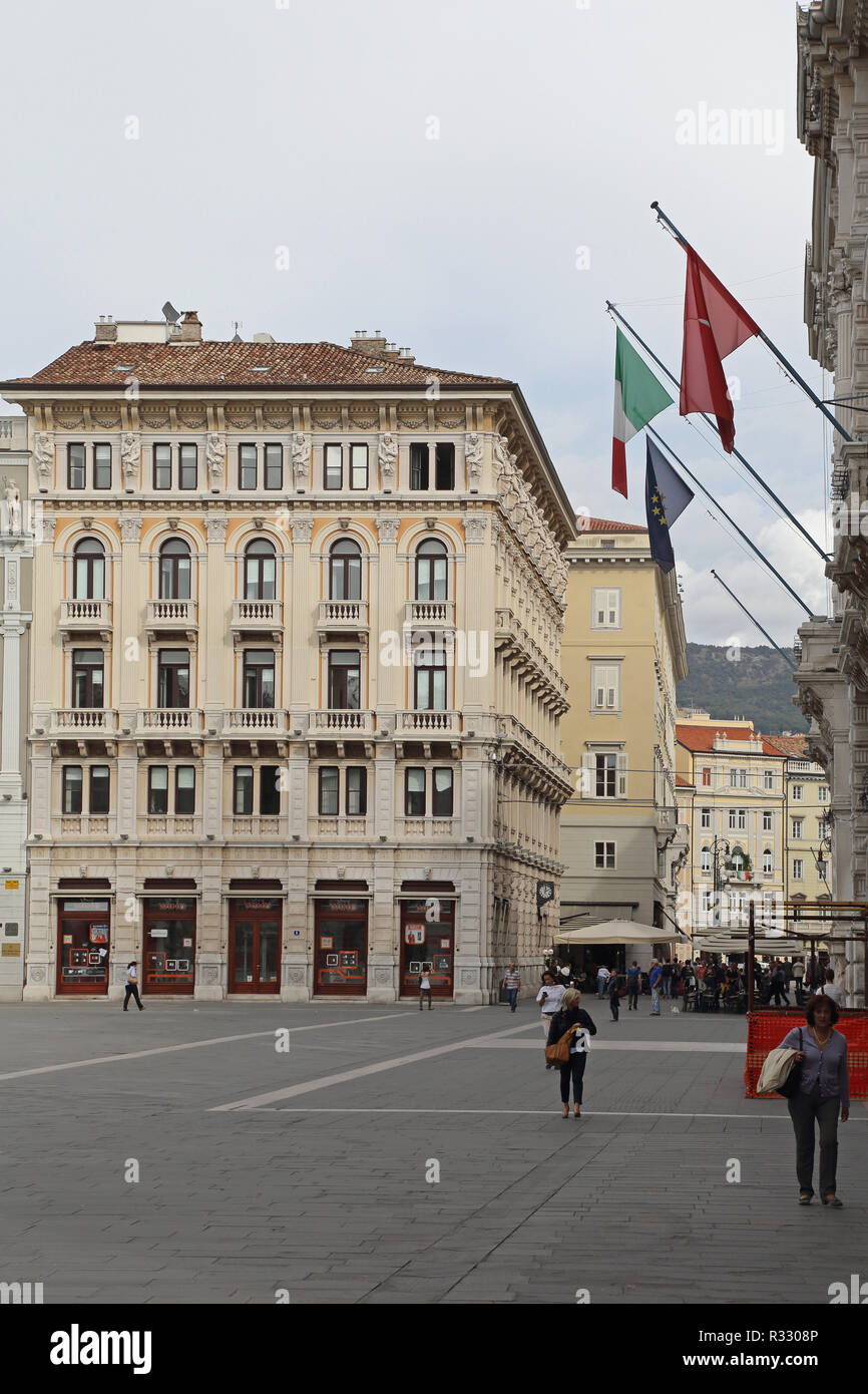 TRIESTE, ITALY - OCTOBER 14, 2014: Main Great Square of Italian Unity ...