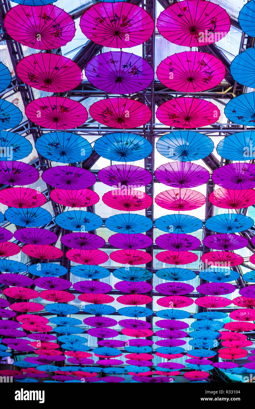 Parasol ceiling decorations - Yangshuo China Stock Photo - Alamy