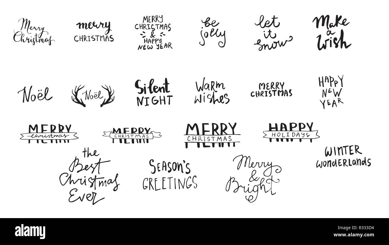 Set of Christmas lettering handwritten Stock Vector Image & Art - Alamy