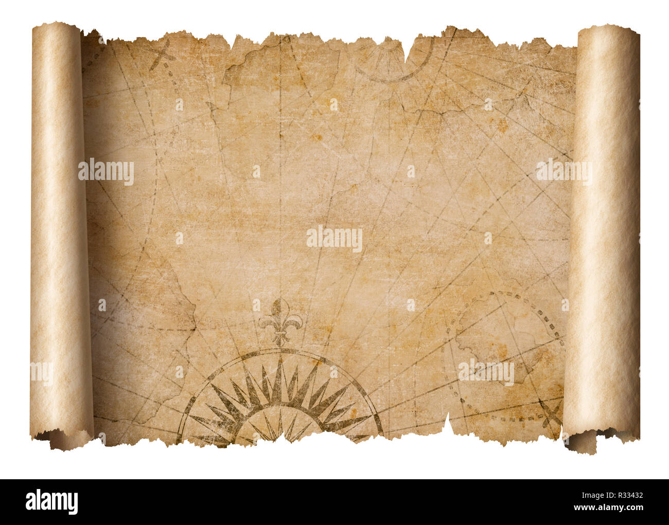 Scroll vintage world map hi-res stock photography and images - Alamy