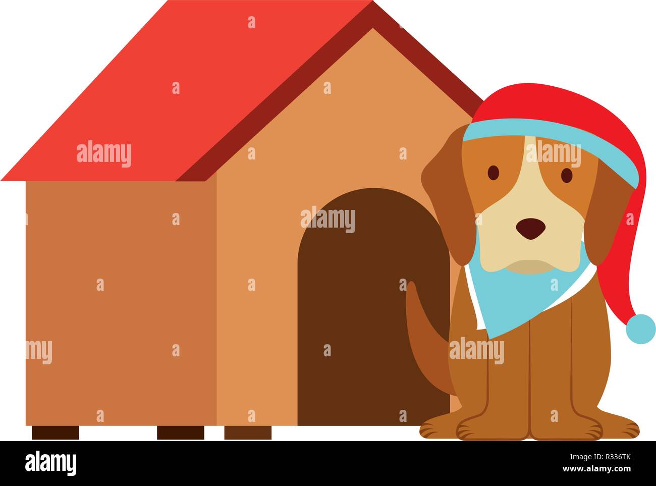 dog merry christmas card Stock Vector Image & Art - Alamy