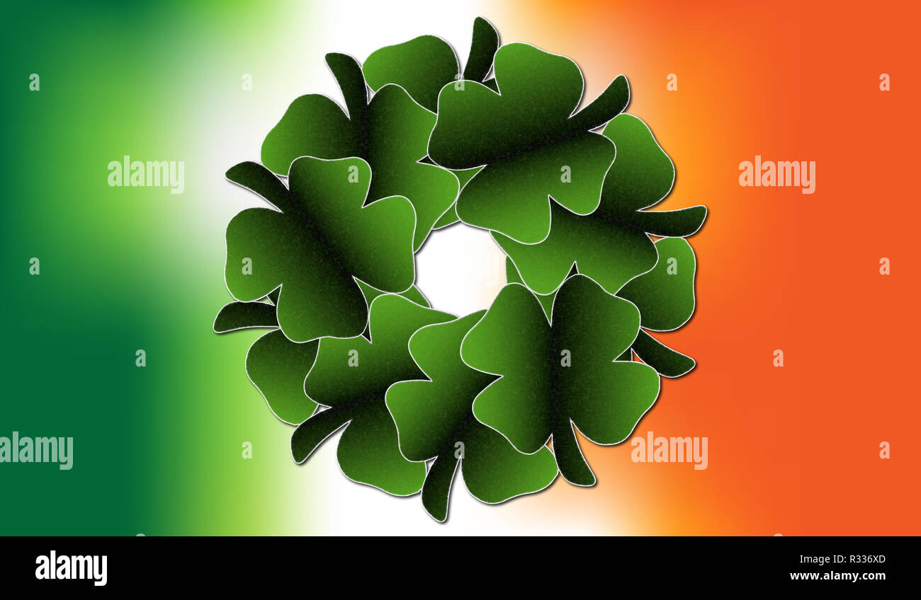 Irish flag four leaf clover hi-res stock photography and images - Alamy