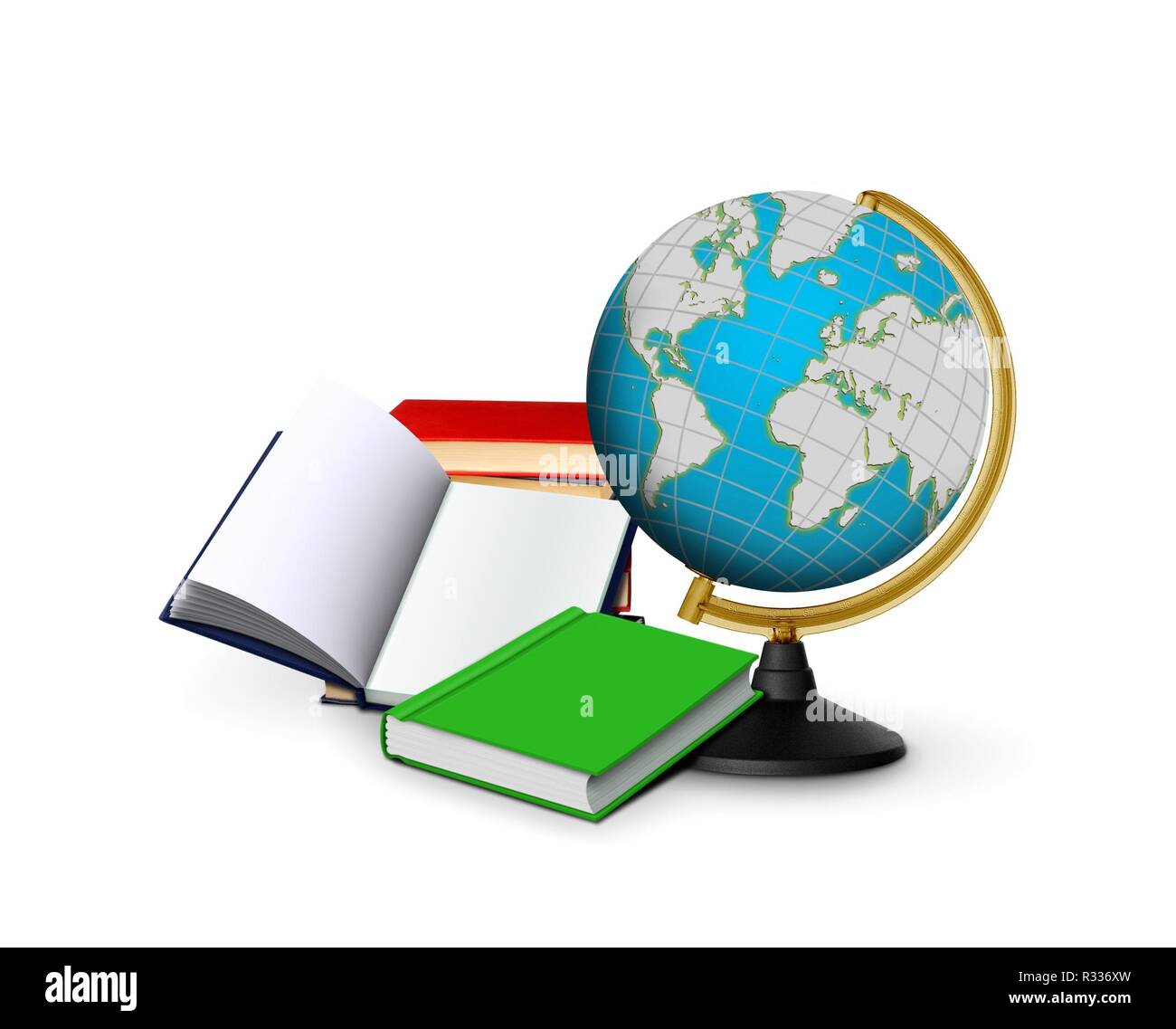 Books open world map hi-res stock photography and images - Alamy