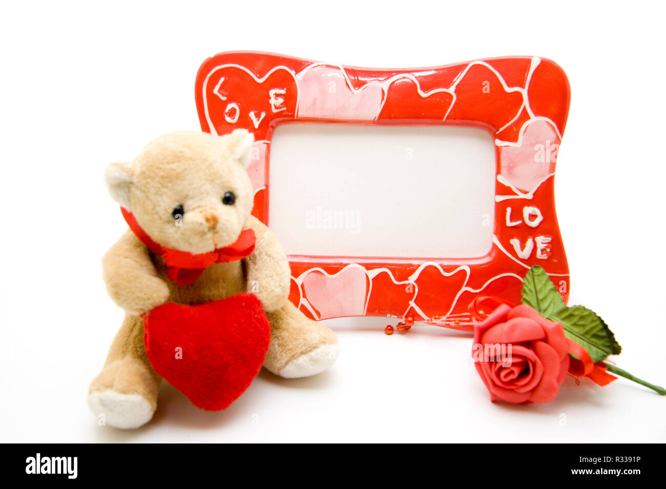 picture frame with teddy bear Stock Photo - Alamy