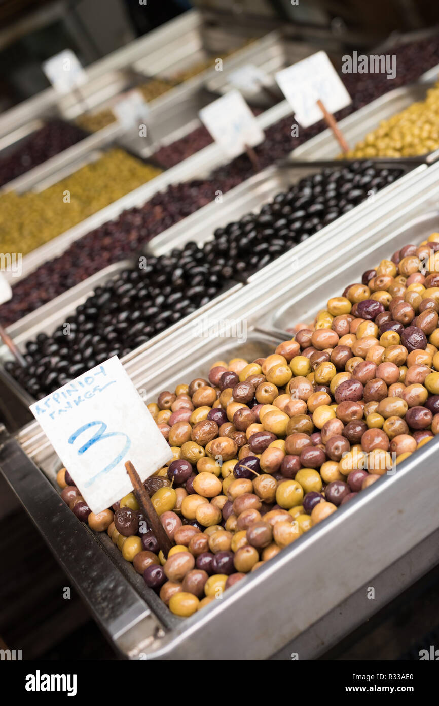 Athens plaka olives hi-res stock photography and images - Alamy