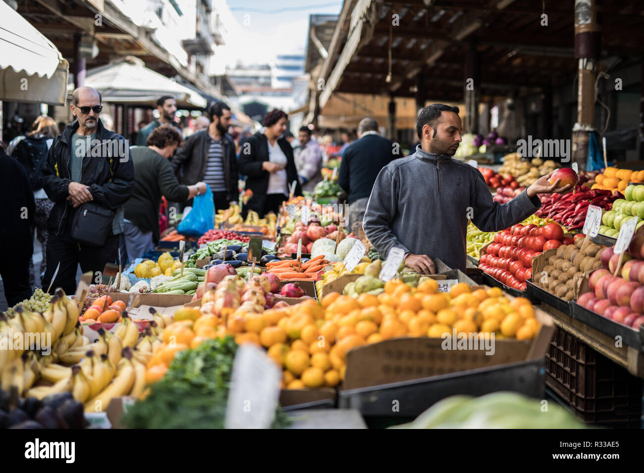 Central Market, Athens, Greece Stock Photo - Alamy