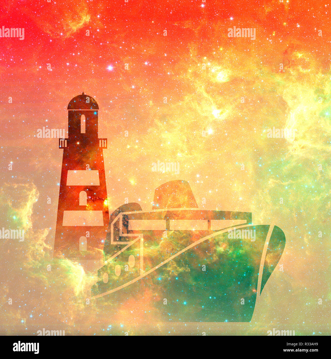 Large transoceanic cruise ship at sunset Stock Photo - Alamy