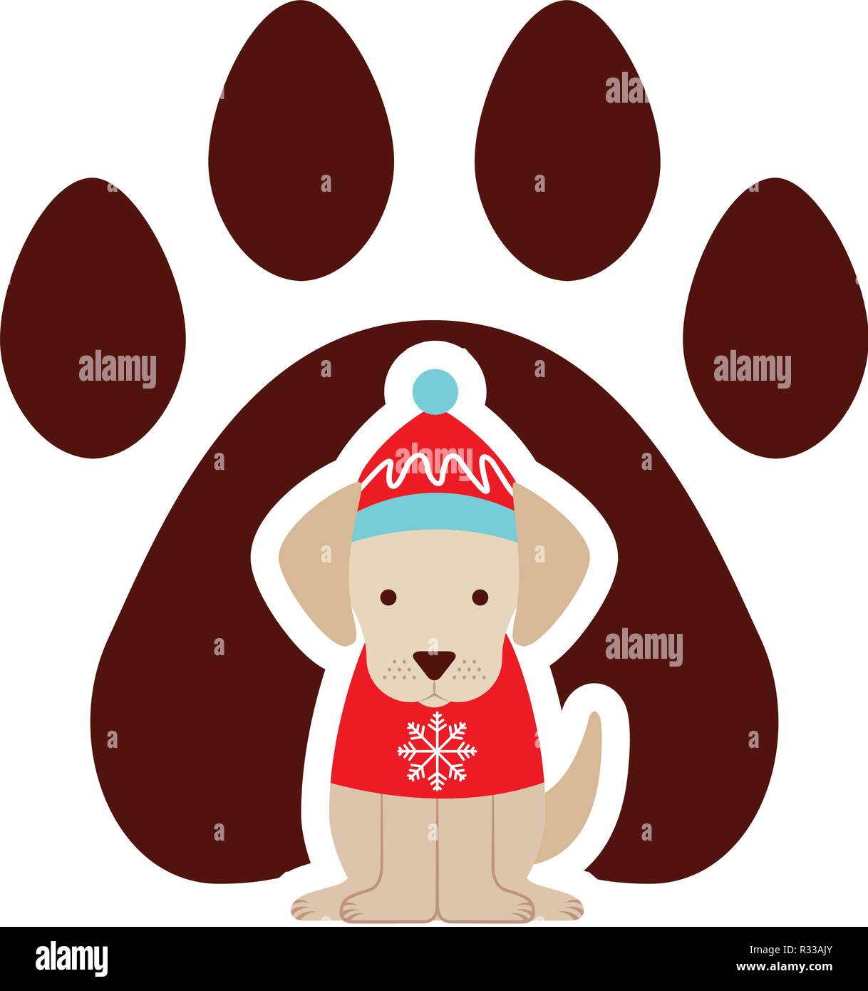 dog merry christmas card Stock Vector Image & Art - Alamy