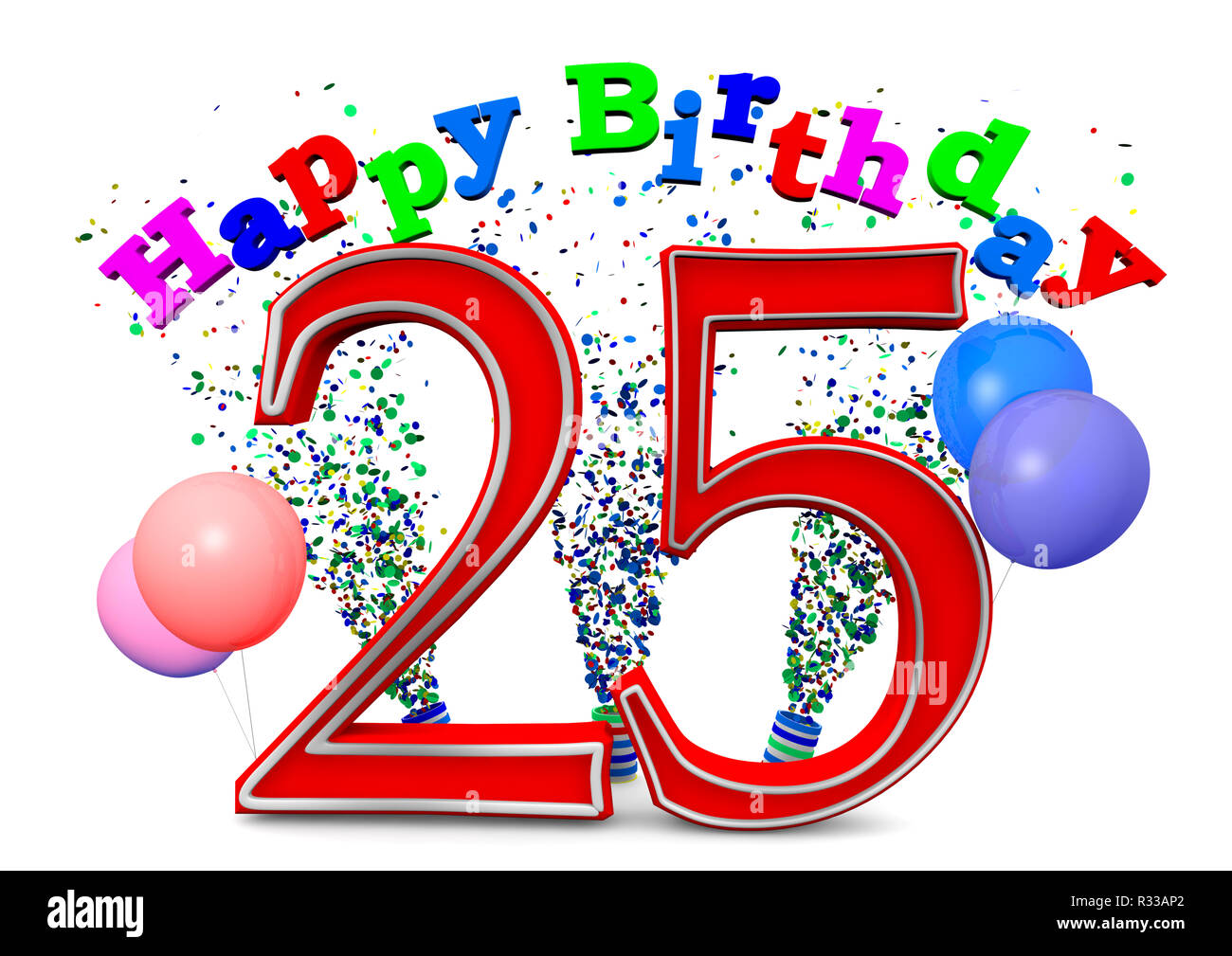 Balloons presents white background Cut Out Stock Images & Pictures - Alamy