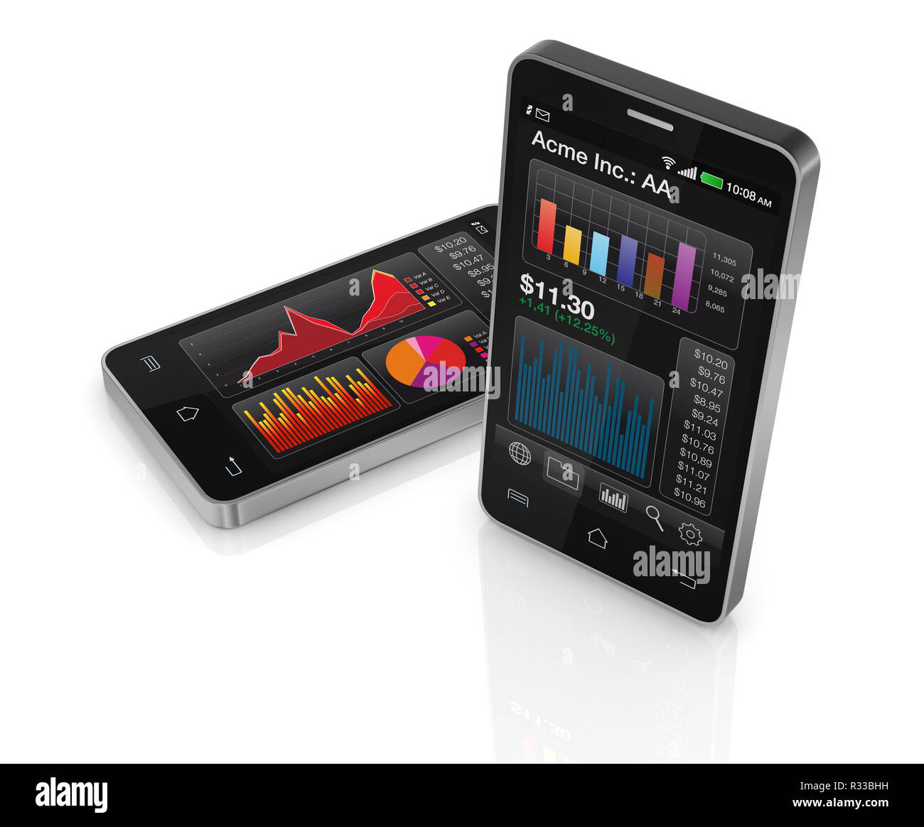 Mobile bar chart Cut Out Stock Images & Pictures - Alamy