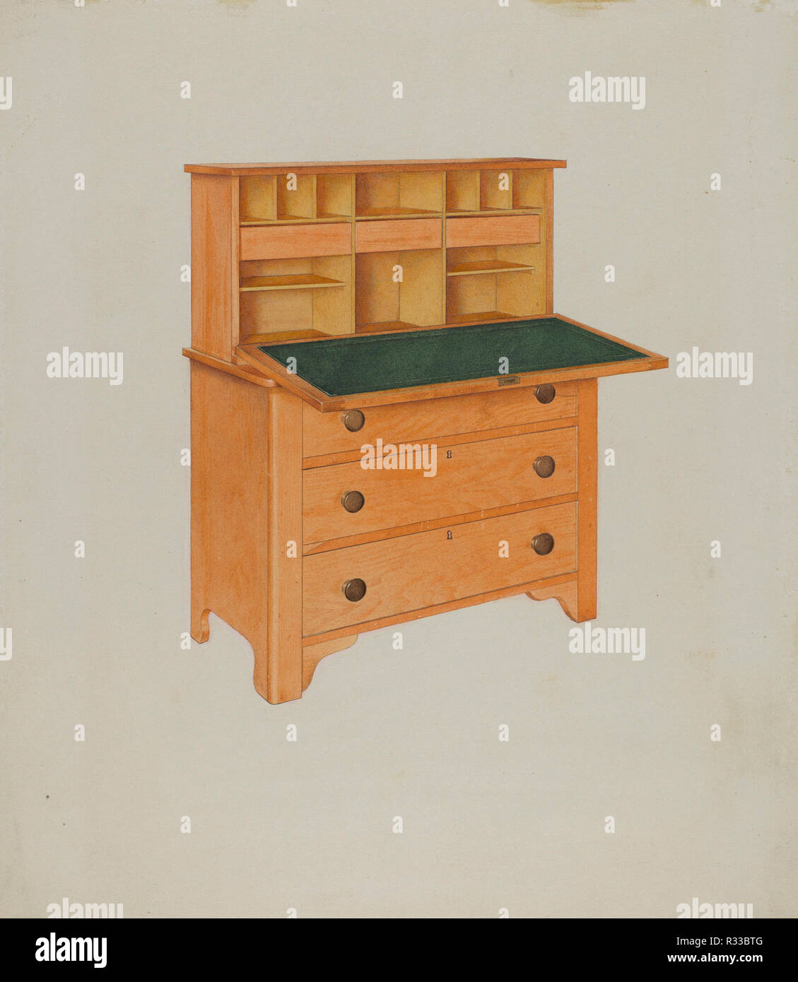 Shaker Desk. Dated: c. 1937. Dimensions: overall: 27.7 x 22.8 cm (10 7/ ...