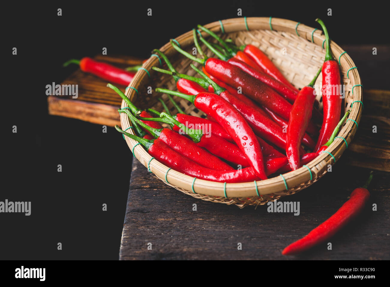 Wet red chillies hi-res stock photography and images - Alamy
