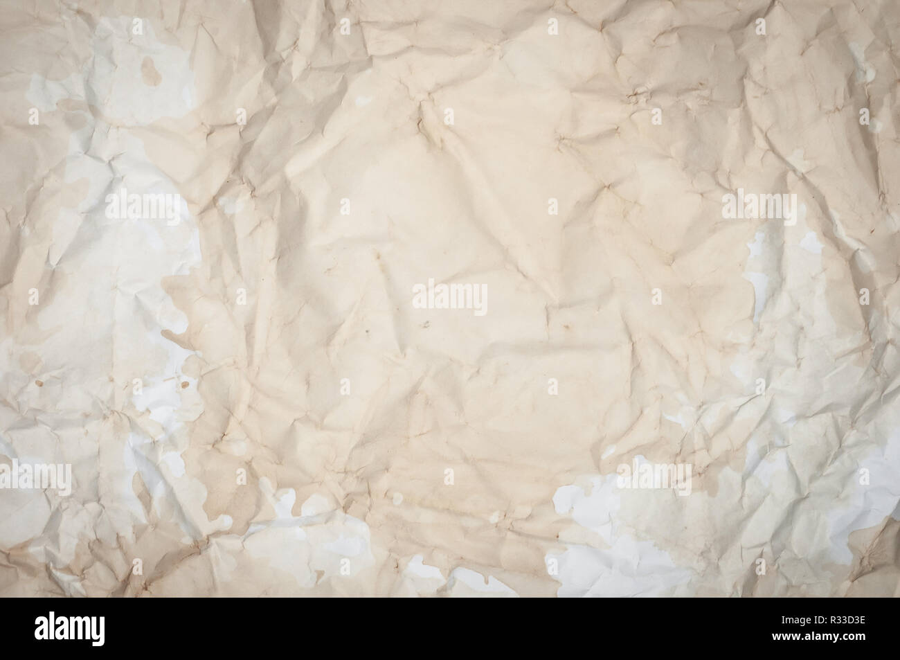 Vintage Crumpled paper texture with spot and dirt stain Stock Photo - Alamy