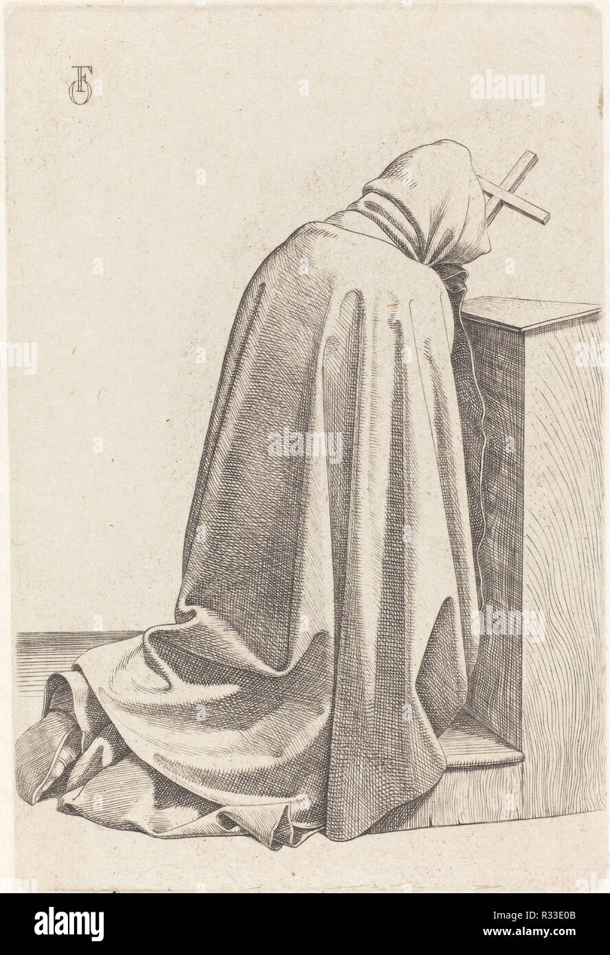 Praying Monk. Dated: 1826. Dimensions: plate: 11.3 x 7.6 cm (4 7/16 x 3 ...