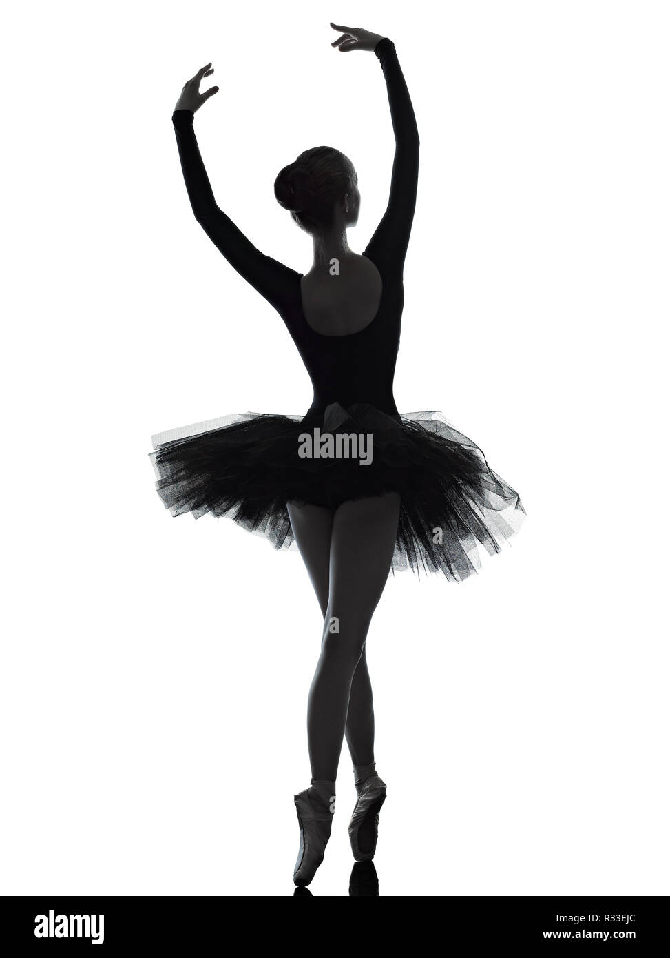 Ballerina dancing back view isolated Cut Out Stock Images & Pictures ...