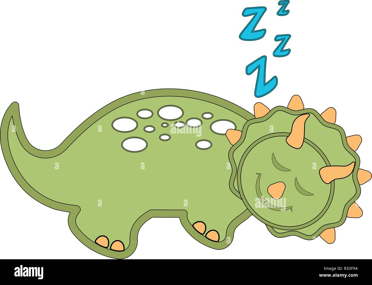 Cute dinosaur cartoon character sleeping Stock Vector Image & Art - Alamy