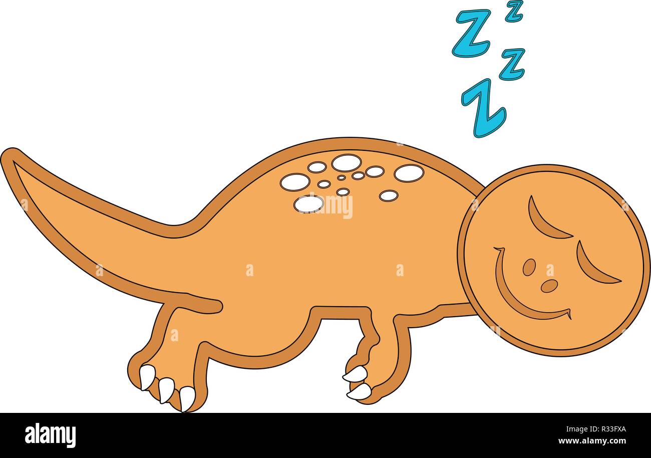 Cute dinosaur cartoon character sleeping Stock Vector Image & Art - Alamy